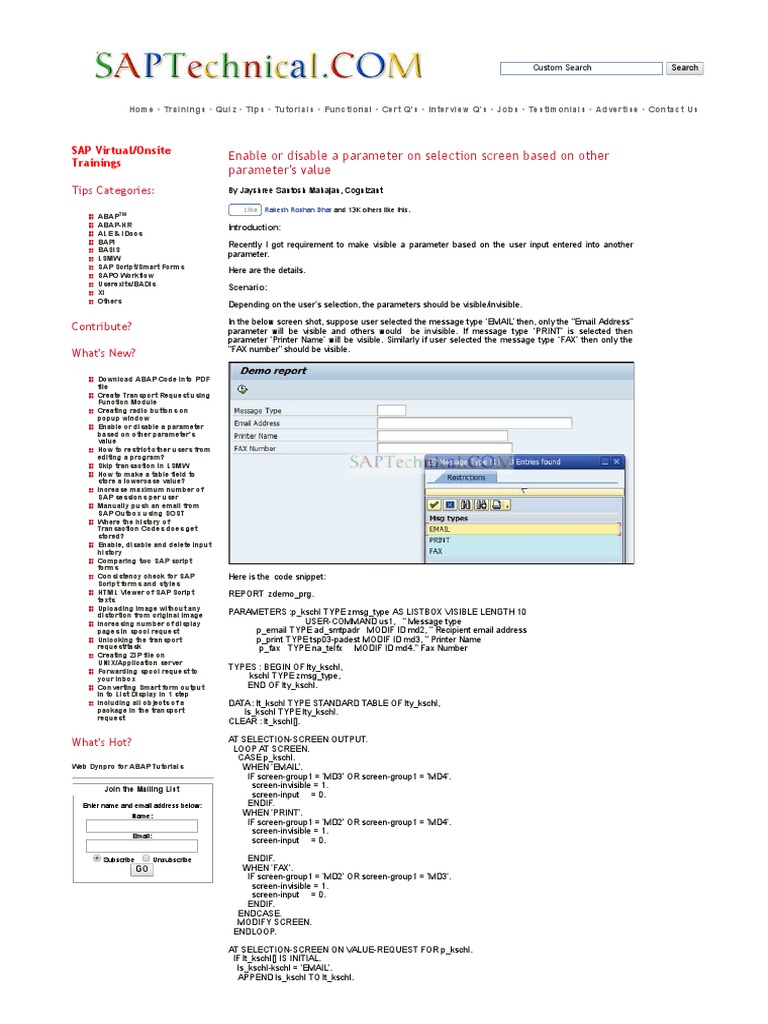 Enable or Disable A Parameter Based On Other Parameters Value | PDF | Email | Media Technology