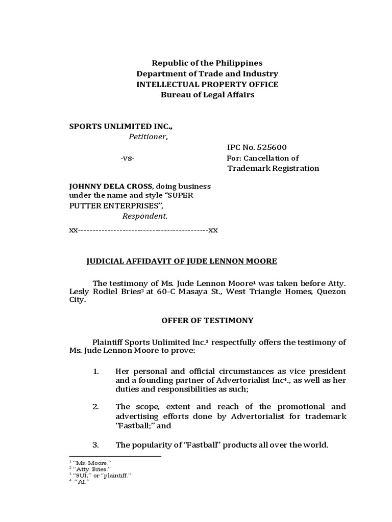 Jud Aff - Jude Lennon Moore | PDF | Affidavit | Notary Public