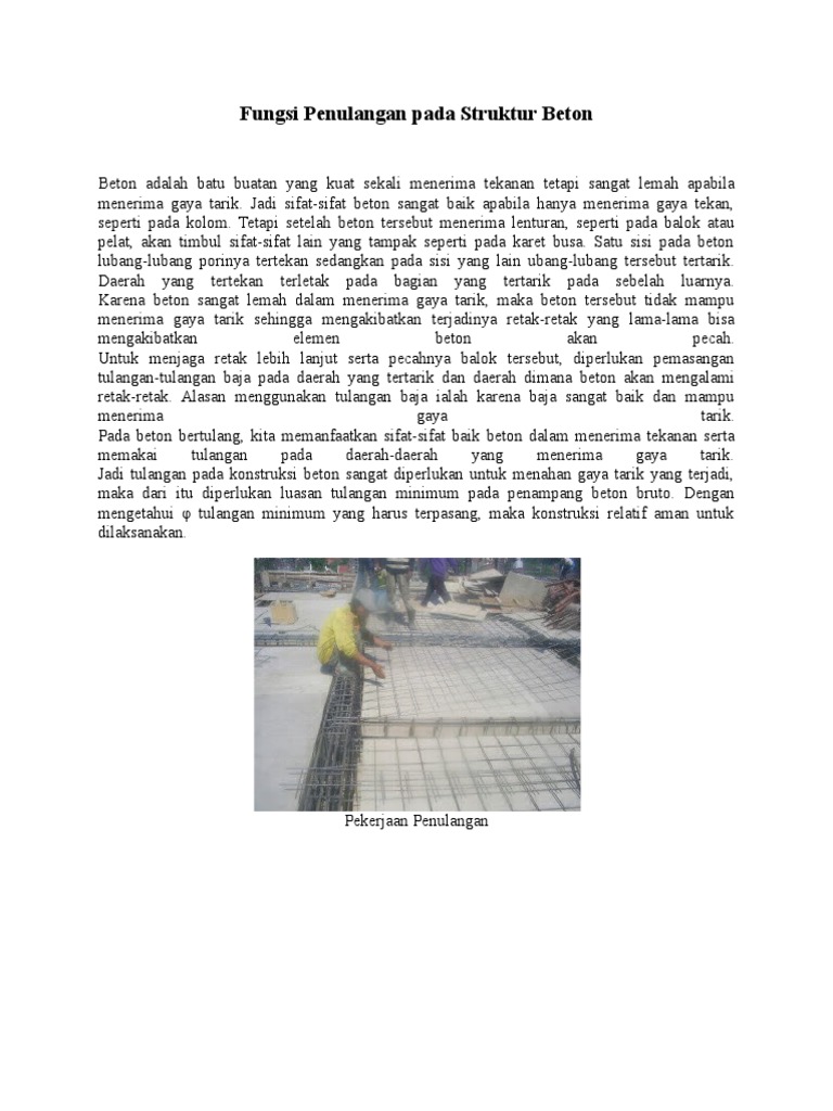 Fungsi Penulangan Pada Struktur Beton | PDF