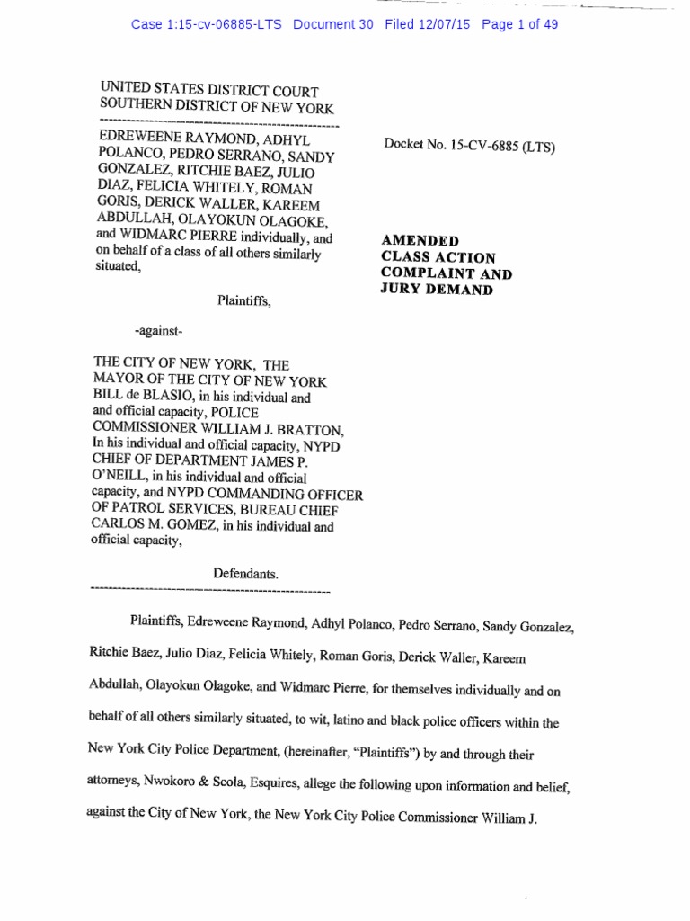 Raymond (NYPD 12) V City of New York | PDF | Government | Justice