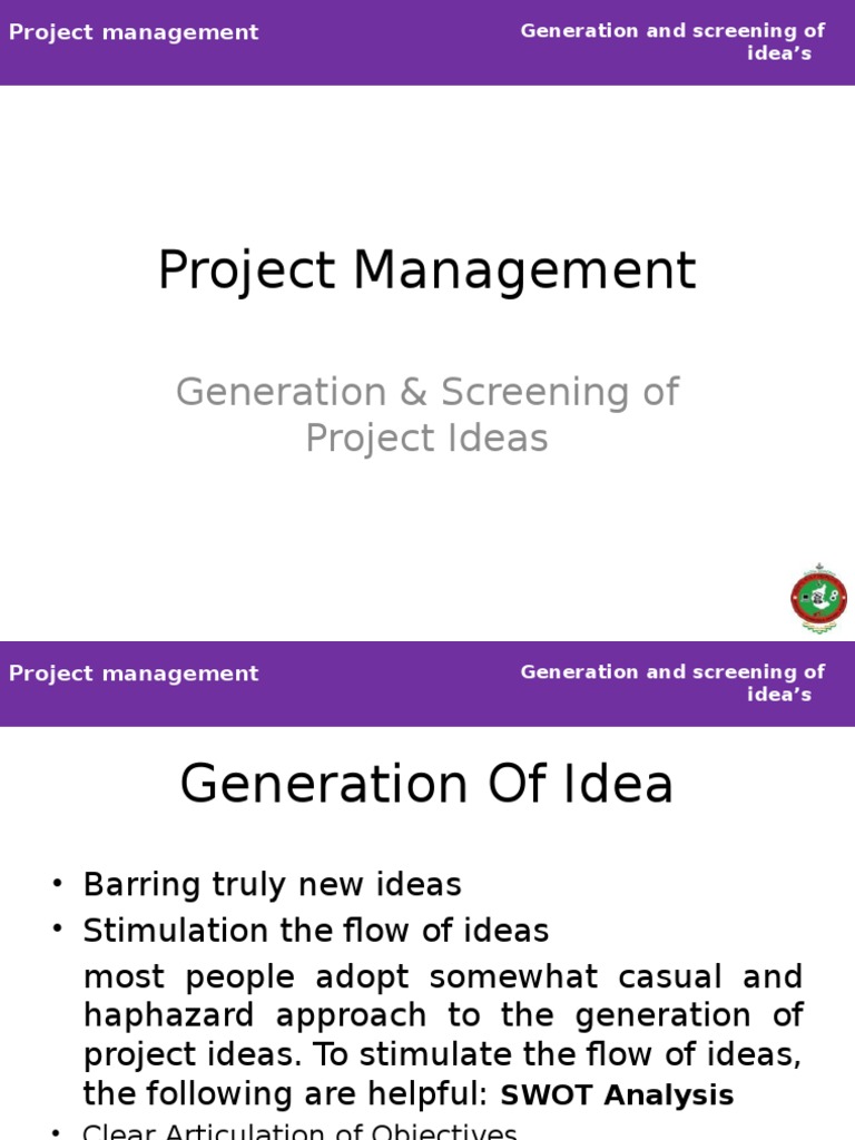 Idea Generation | PDF | Feasibility Study | Project Management