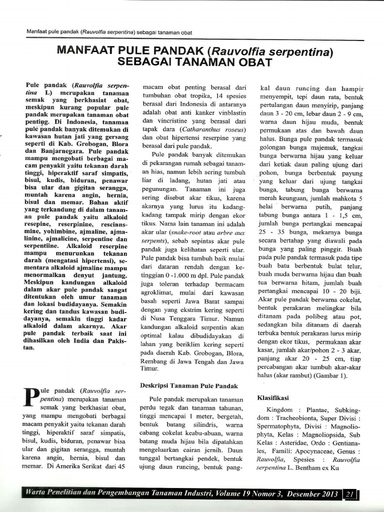 Manfaat Pule Pandak | PDF