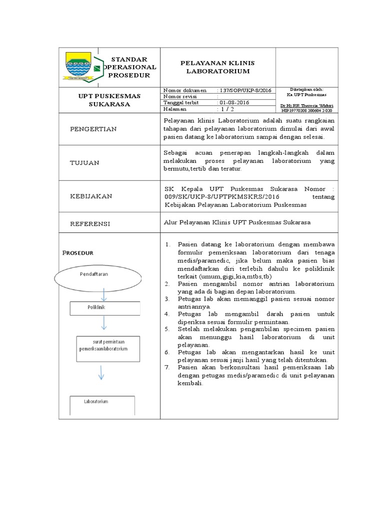 Sop Alur Pelayanan Lab | PDF