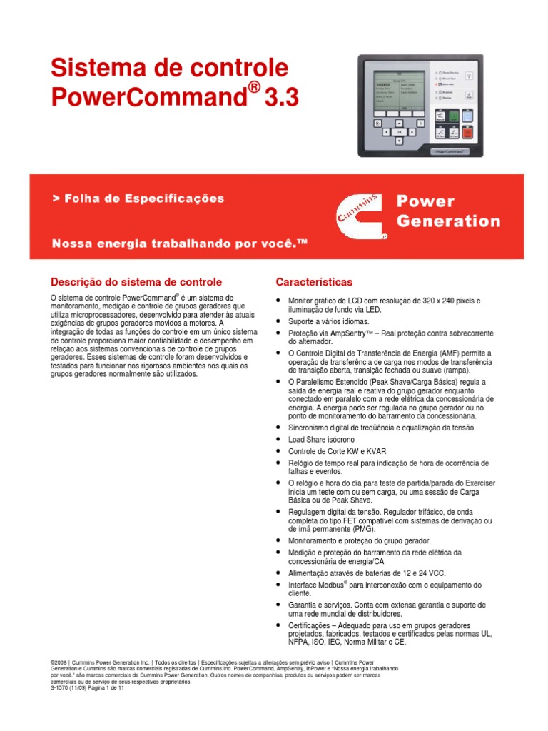 PCC 3300 | Download grátis PDF | Potência (Física) | Gerador elétrico