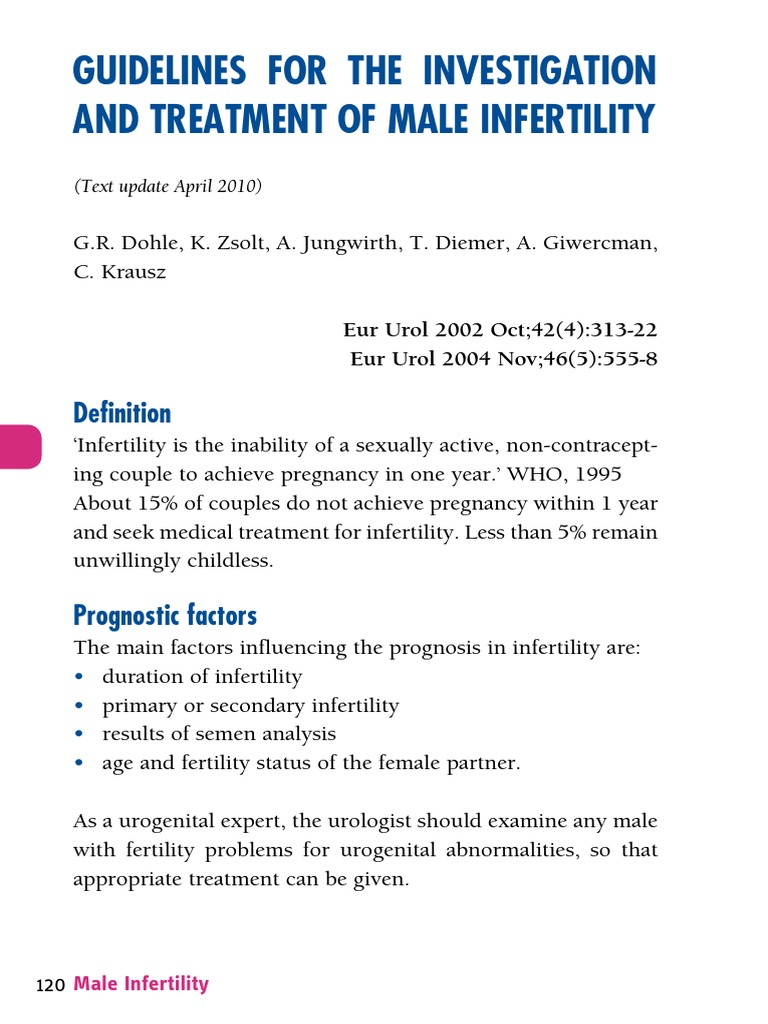 Male Infertility Diagnosis and Treatment Guide | PDF
