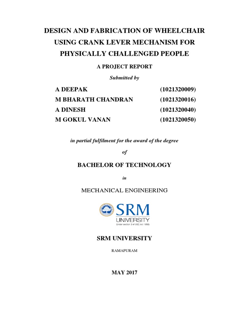 Design and Fabrication of Wheelchair | PDF | Wheelchair | Machines