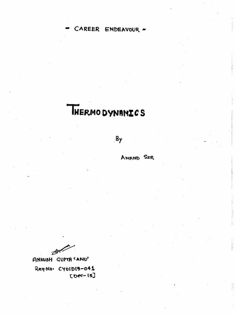 Thermodynamics and Statistical Physics Fiziks Notes | PDF | Nature