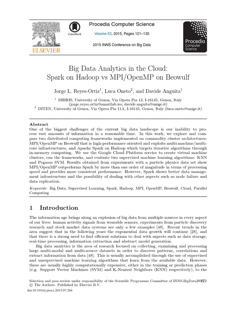Spark On Hadoop Vs MPI OpenMP On Beowulf | PDF | Apache Spark | Apache Hadoop
