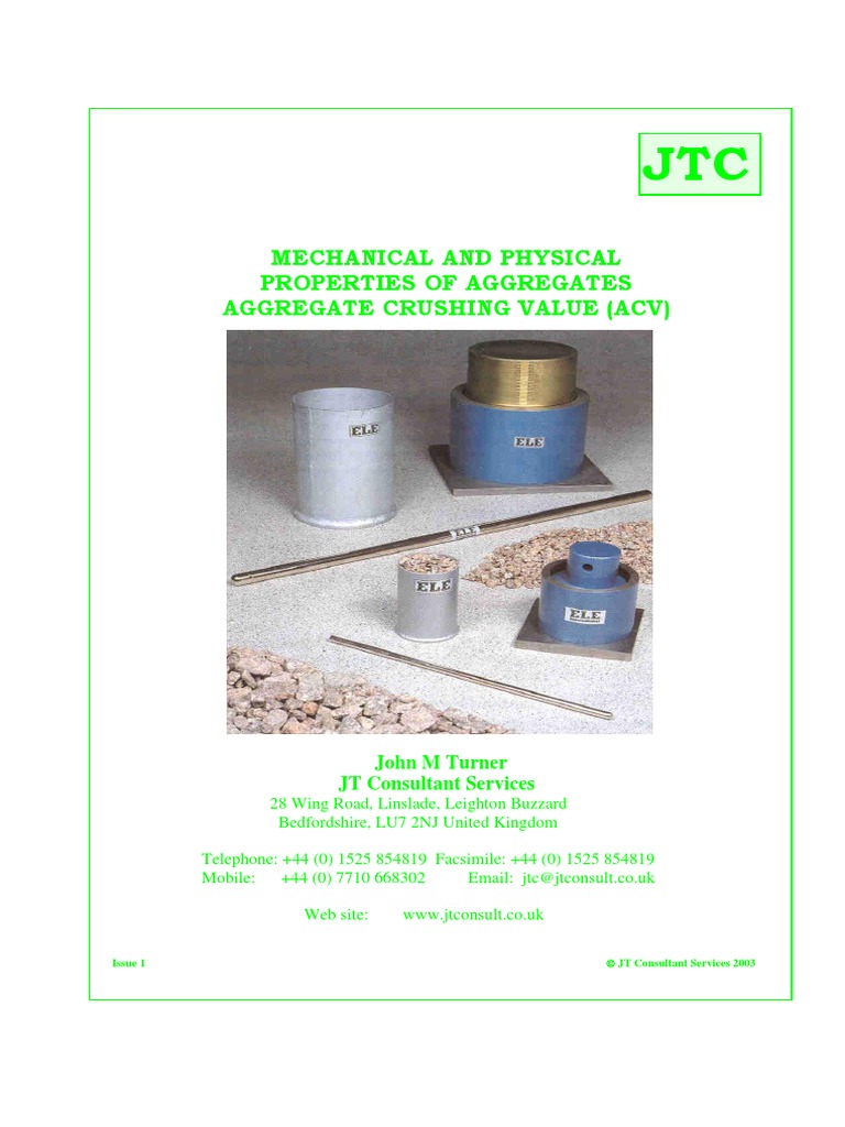 Mechanical and Physical Properties of Aggregates Aggregate Crushing ...