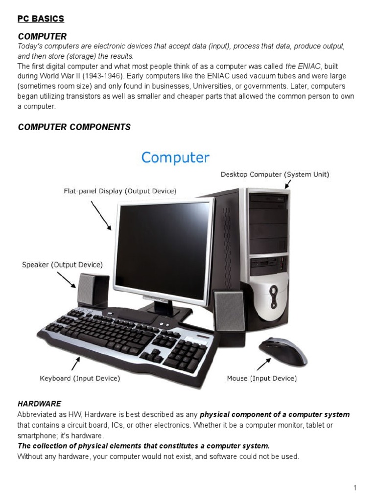 PC Basics | PDF | Electrical Connector | Peripheral