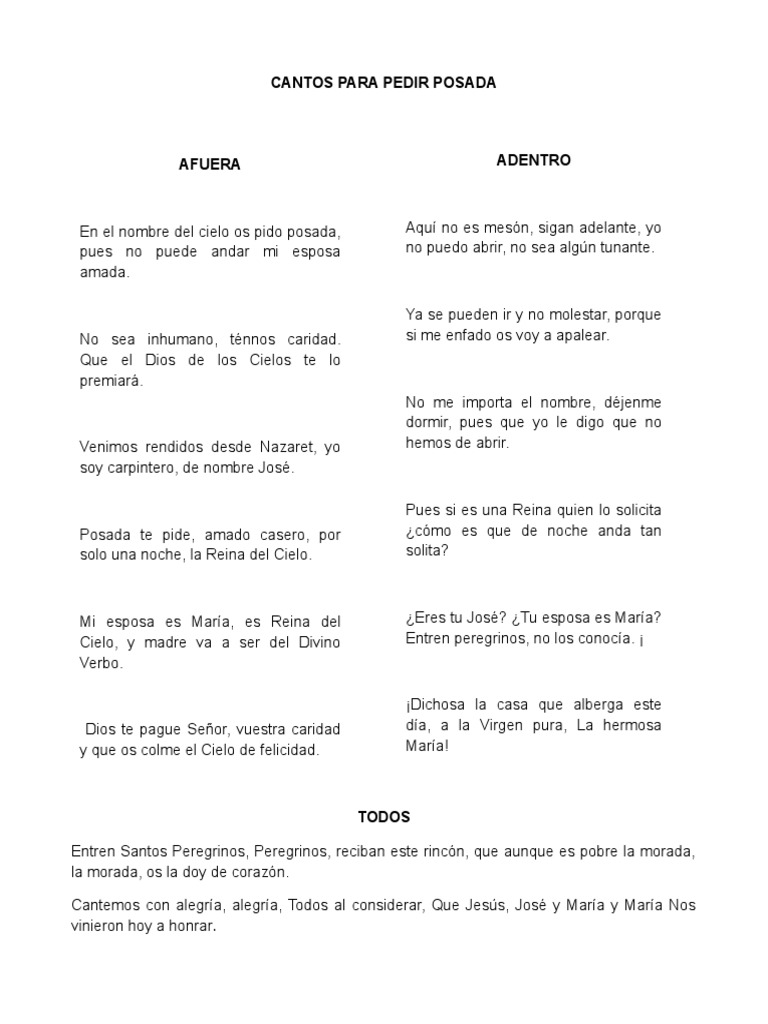 Cantos para Pedir Posada | PDF