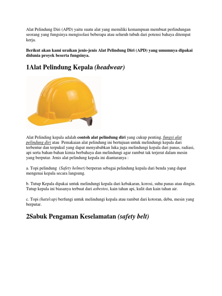 Alat Pelindung Diri | PDF