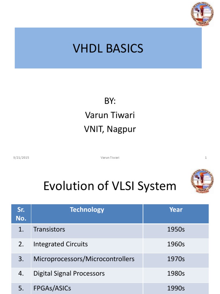 VHDL Basics Guide | PDF | Vhdl | Data Type