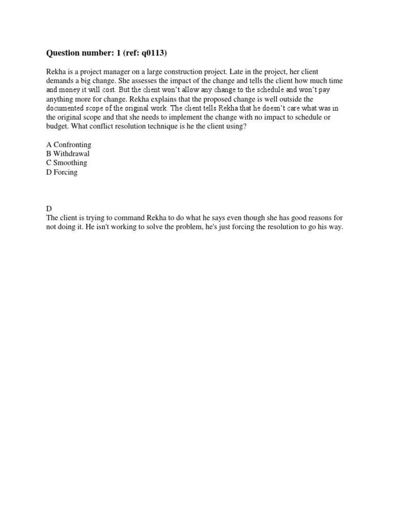 Question Number: 1 (Ref: q0113) | PDF