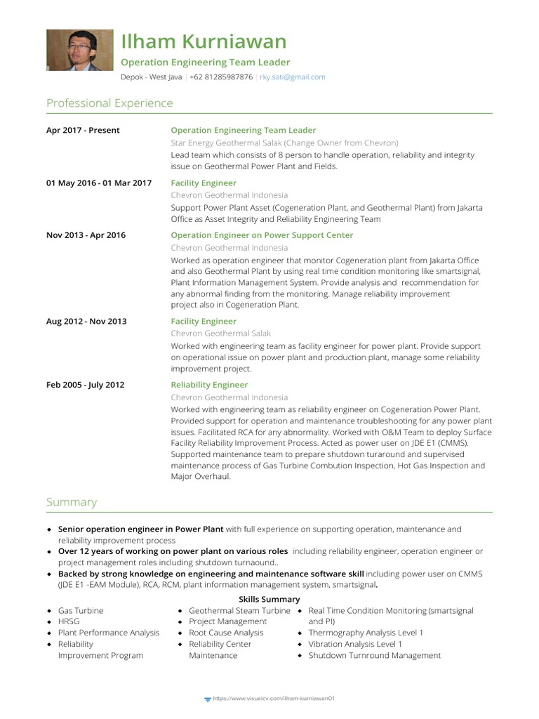 Ilham Kurniawan Resume | PDF | Power Station | Applied And Interdisciplinary Physics