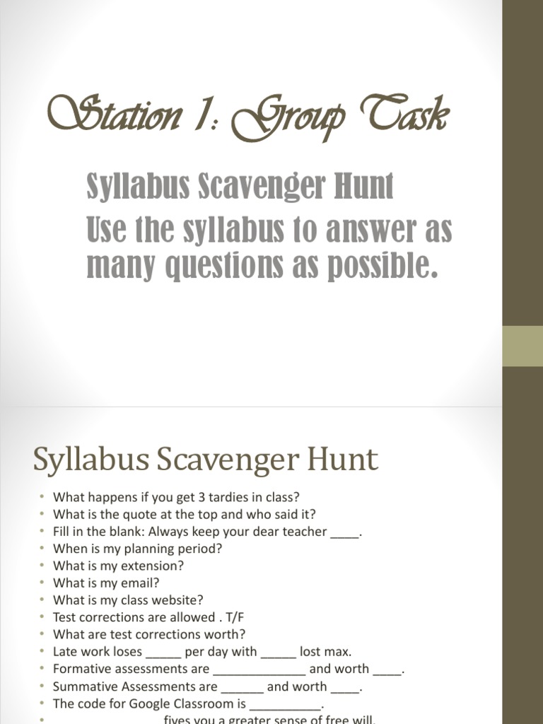 Week 1 Stations | PDF