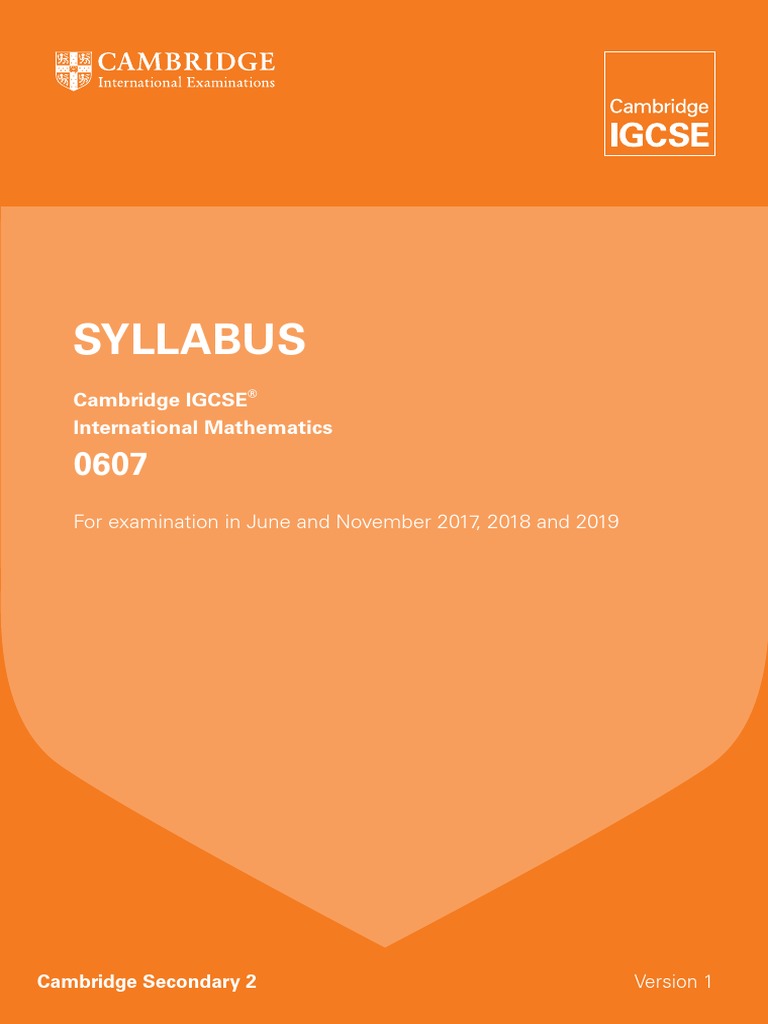 Syllabus: Cambridge IGCSE International Mathematics | PDF | Angle | Circle