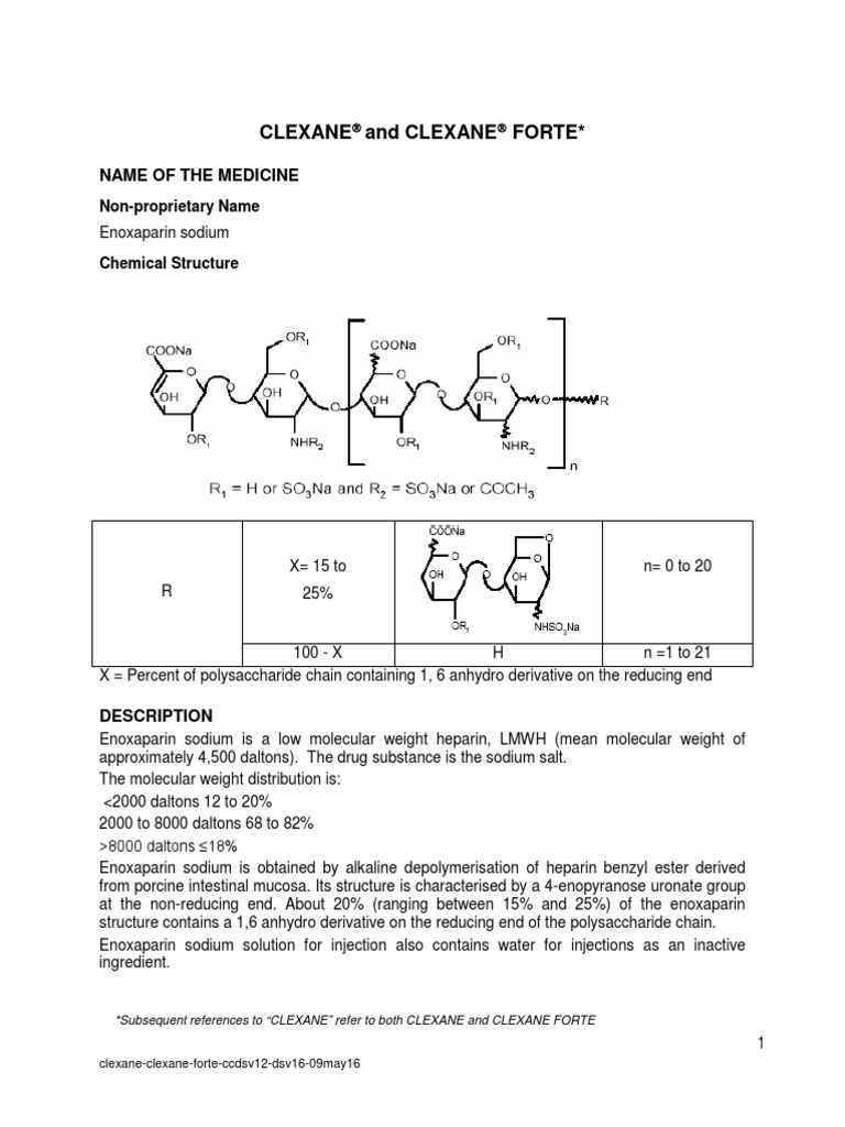 Clexane and Clexane Forte : Name of The Medicine | Download Free PDF ...