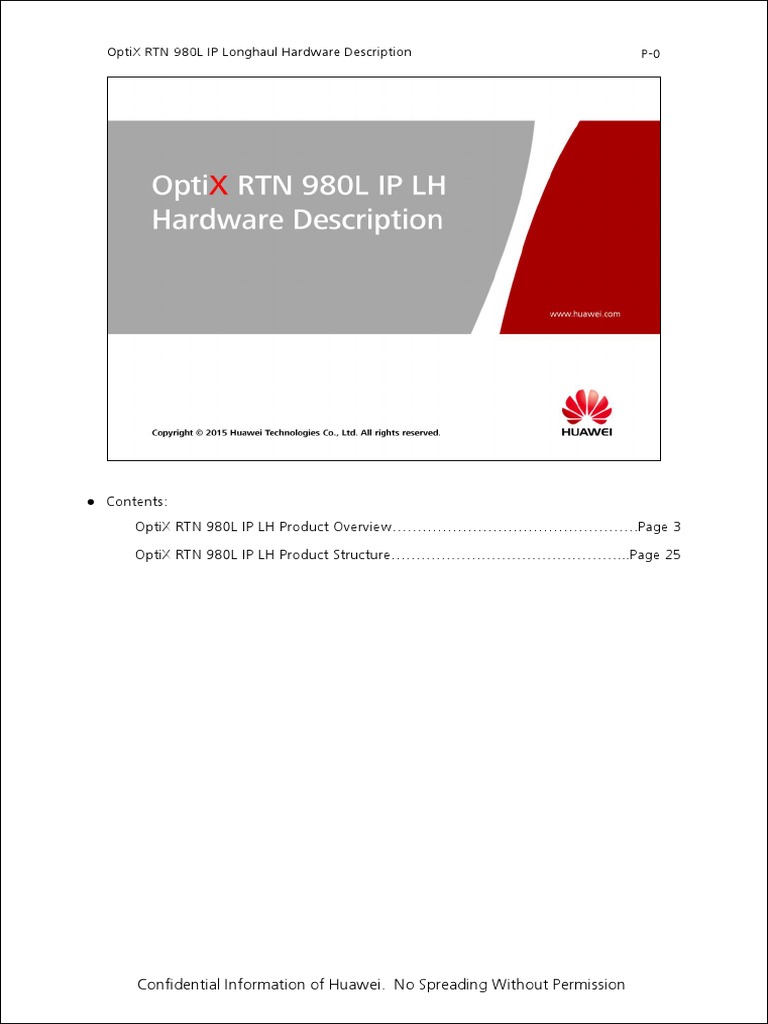 OptiX RTN 980L IP Longhaul Hardware Description | PDF | Antenna (Radio ...