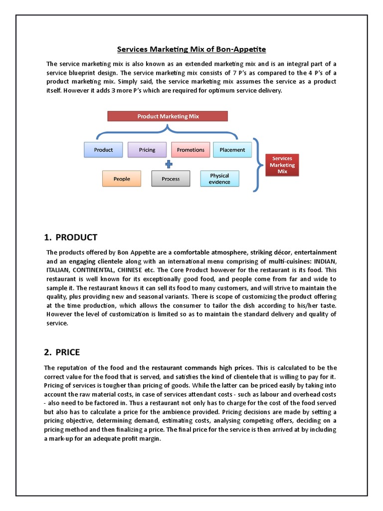 Service Marketing Mix | PDF | Restaurants | Prices