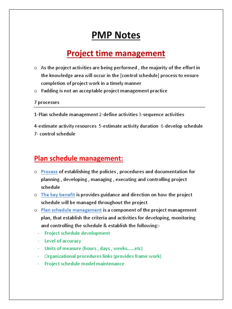 Hussein Edrees PMP Notes PDF | PDF