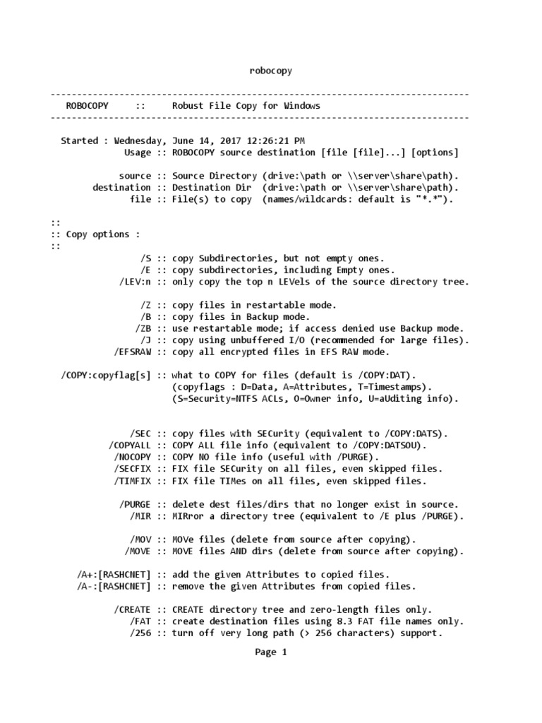 Robocopy Sortie | PDF | Operating System Technology | Computer Engineering