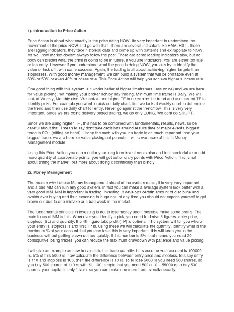 1) - Introduction To Price Action | PDF | Market Trend | Leverage (Finance)