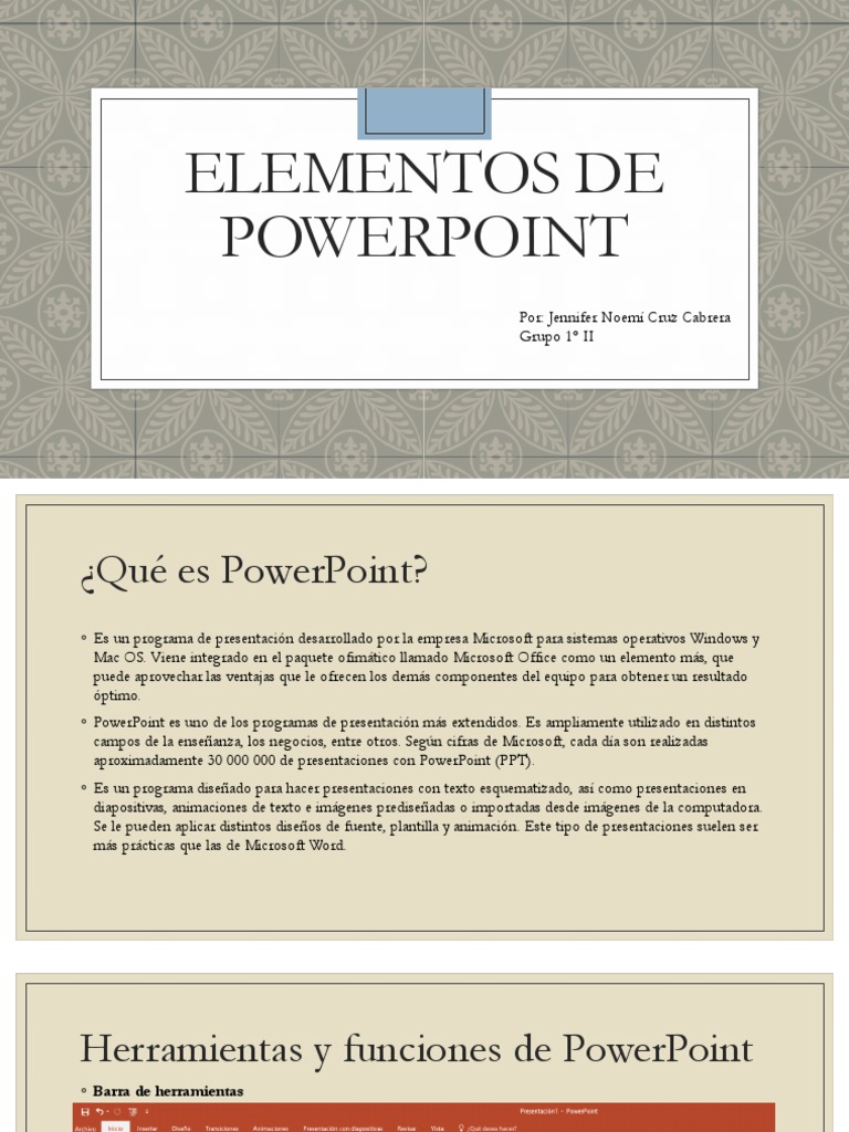 Elementos de PowerPoint | PDF | Microsoft PowerPoint | Informática