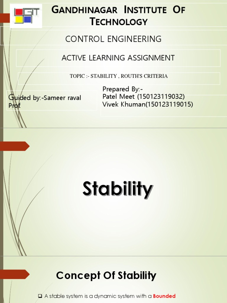 Stability | PDF | Stability Theory | Control Theory