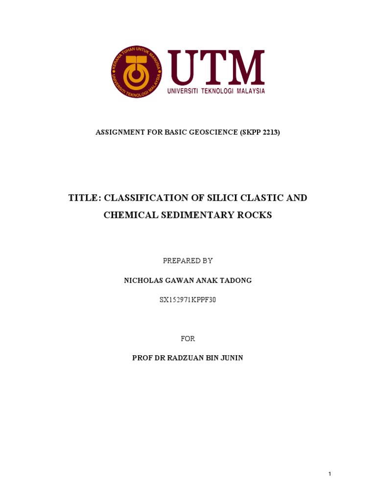 Classification of Silici Clastic and Chemical Sedimentary Rocks | PDF ...