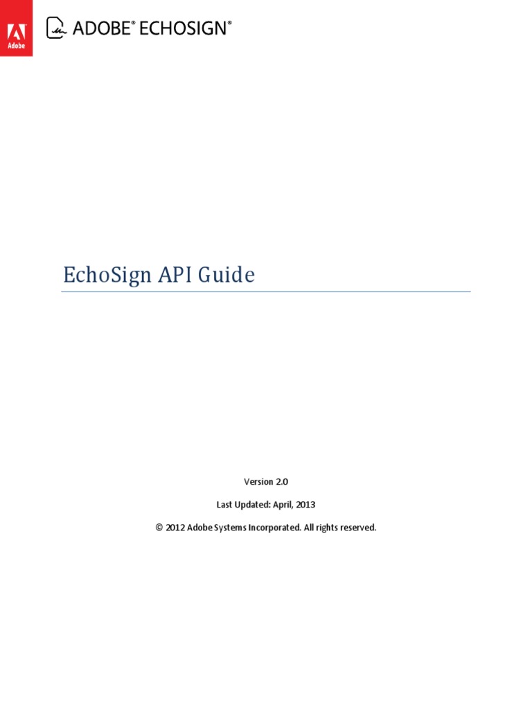 EchoSign API Guide | PDF | Application Programming Interface | Comma Separated Values