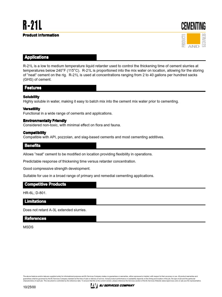 Cementing: BJ Services Comp BJ Services Comp BJ Services Comp BJ ...