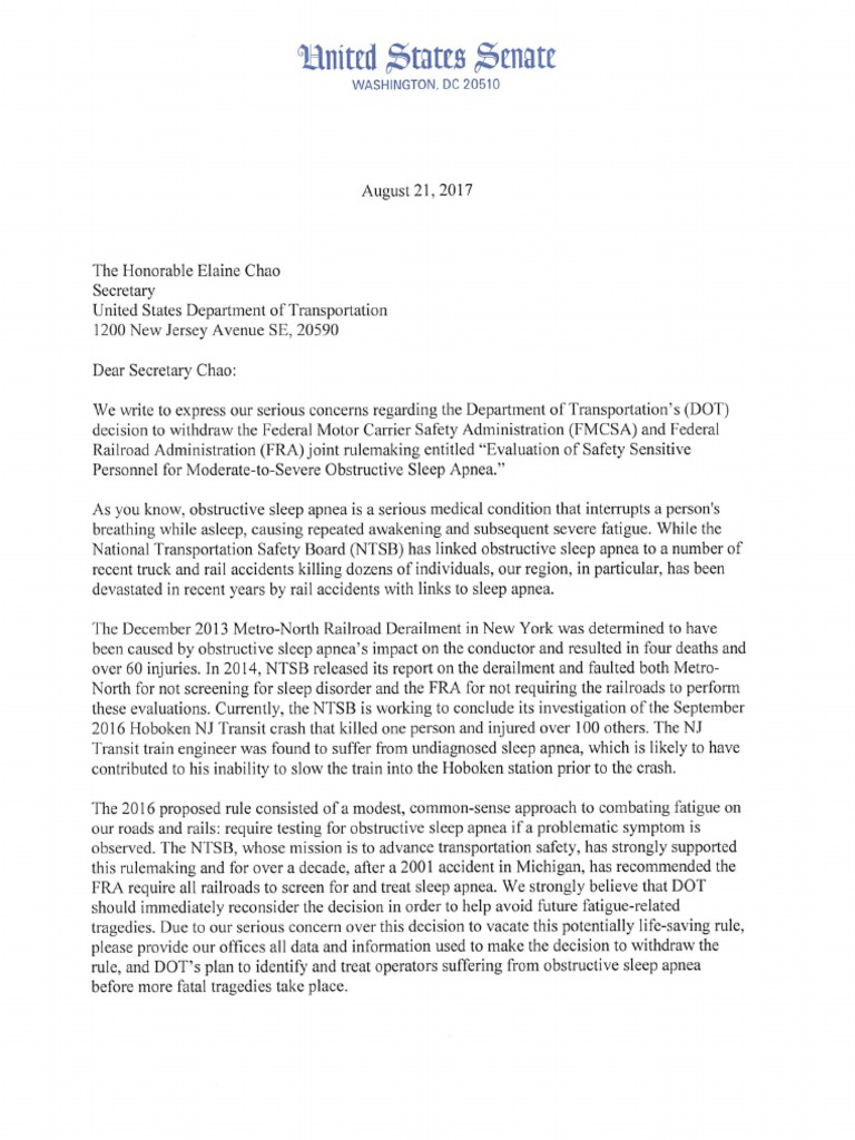 CHAO - Sleep Apnea Letter 8.21.2017