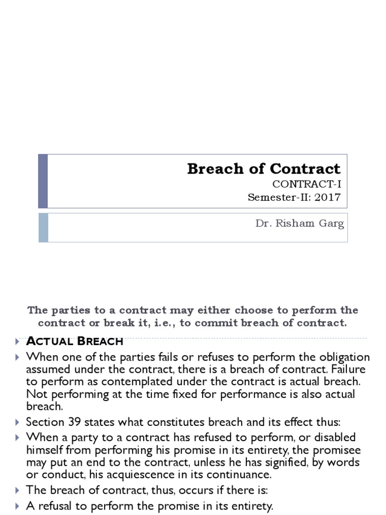 Breach of Contract | Damages | Breach Of Contract