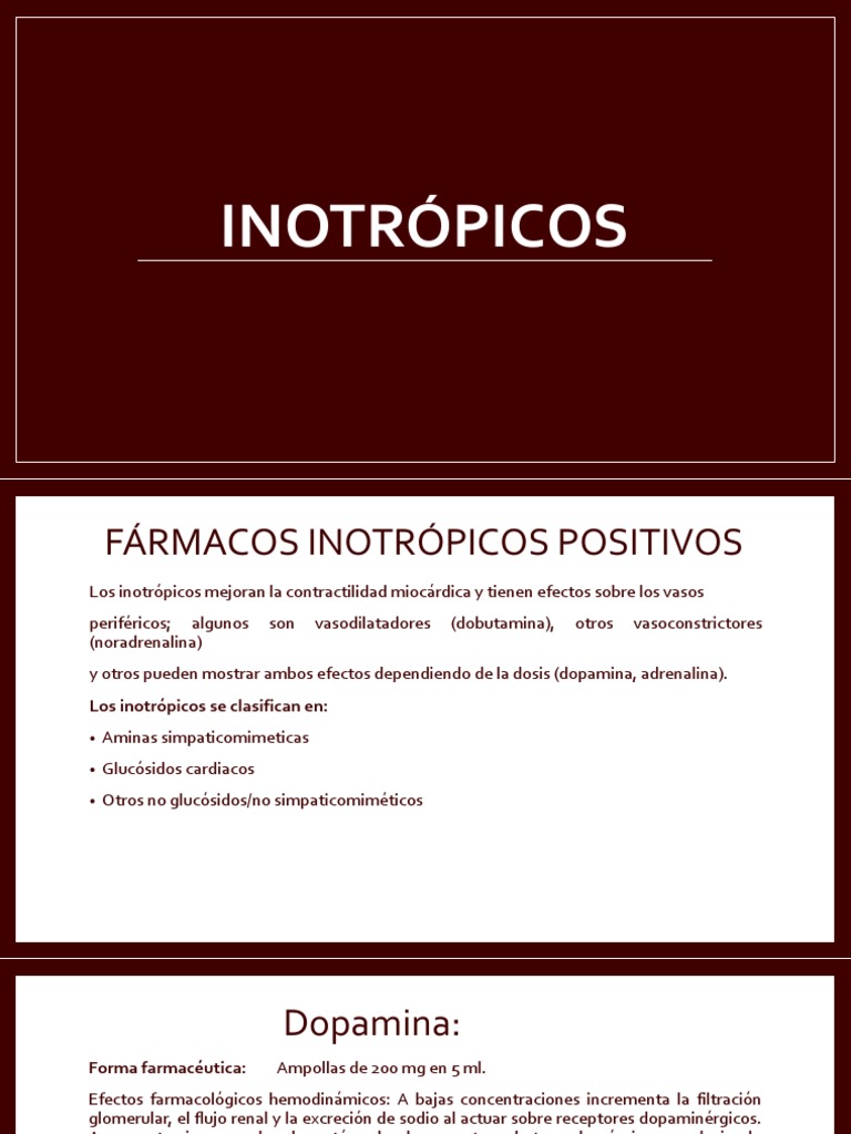 Inotropicos | PDF | Arritmia cardiaca | Dopamina