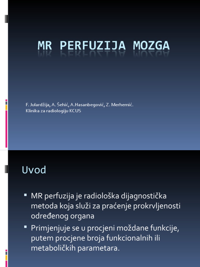 MR Perfuzija Mozga | PDF