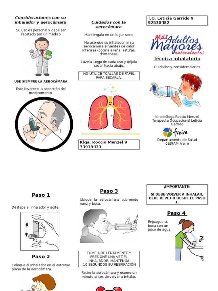 Tríptico Inhaladores +AMA | PDF | Medicina | Bienestar