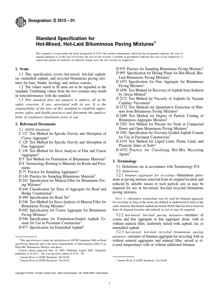 Astm D 3515 PDF | PDF
