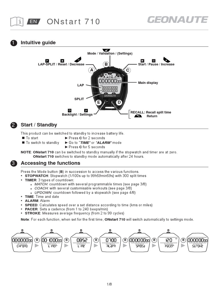 Onstart 710: Intuitive Guide | PDF | Mode (Statistics) | Battery ...