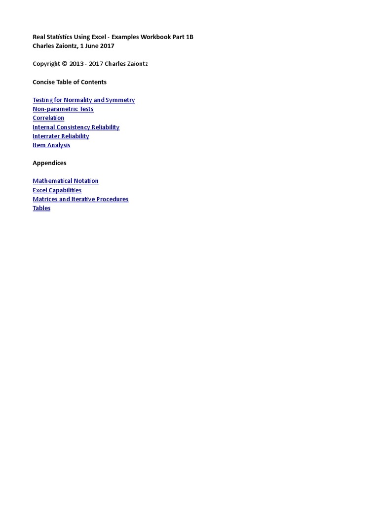 Real Statistics Examples Part 1A | PDF | Spearman's Rank Correlation ...