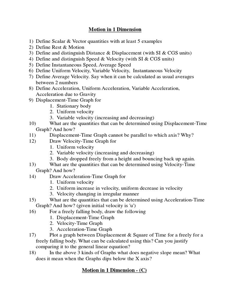 Physics Motion | PDF | Velocity | Acceleration