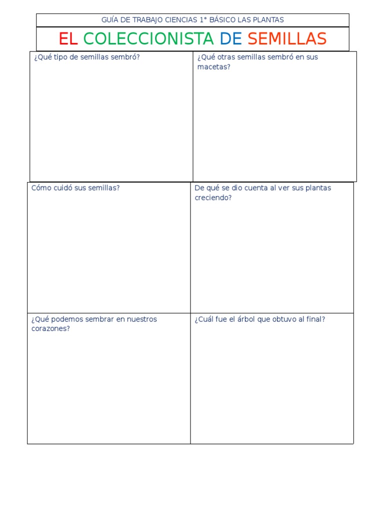 Guía de Trabajo El Coleccionista de Semillas | PDF