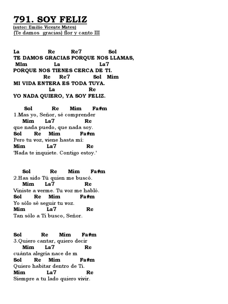 Soy Feliz - Letra y Acordes | PDF | Entretenimiento (general)