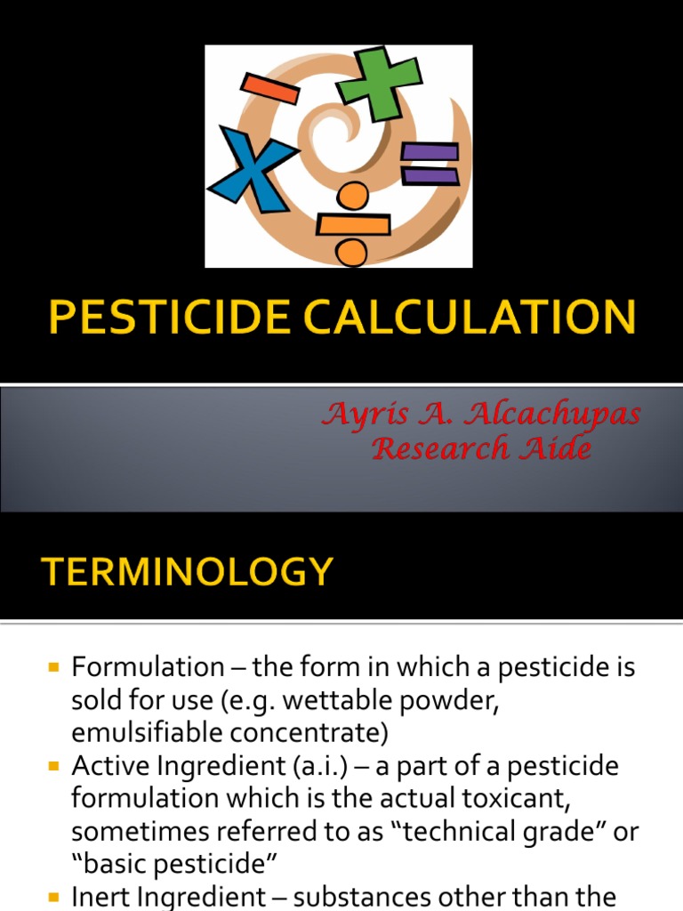 PESTICIDE CALCULATION.ppt | Emulsion | Materials
