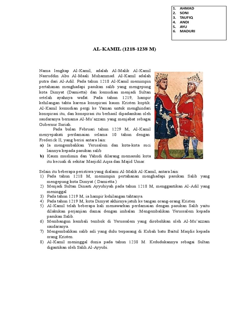 Biografi dan Prestasi Sultan Al-Kamil | PDF
