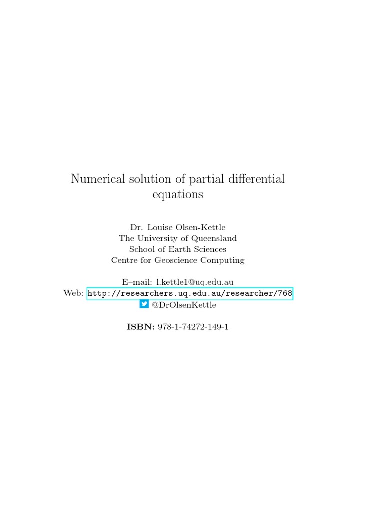 Numerical Solution of Partial Differential Equations | PDF | Partial ...