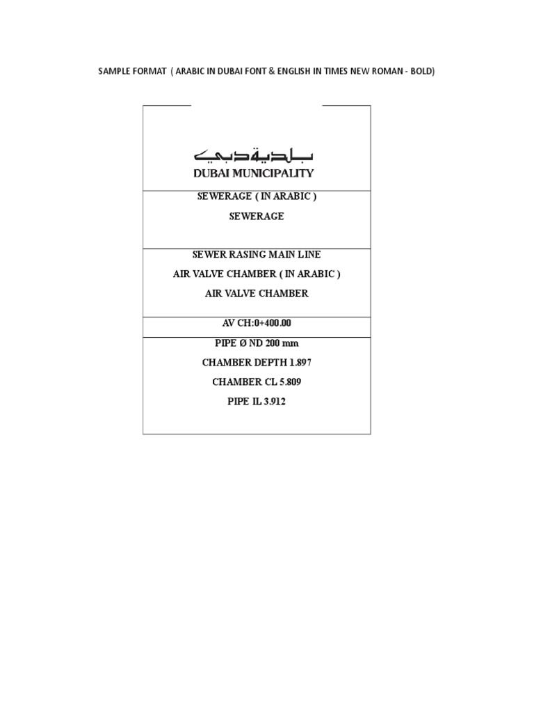 Sample Format - Sewer | PDF
