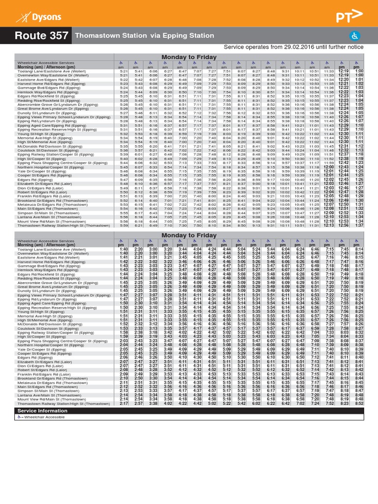 Route 357: Thomastown Station Via Epping Station | Download Free PDF ...