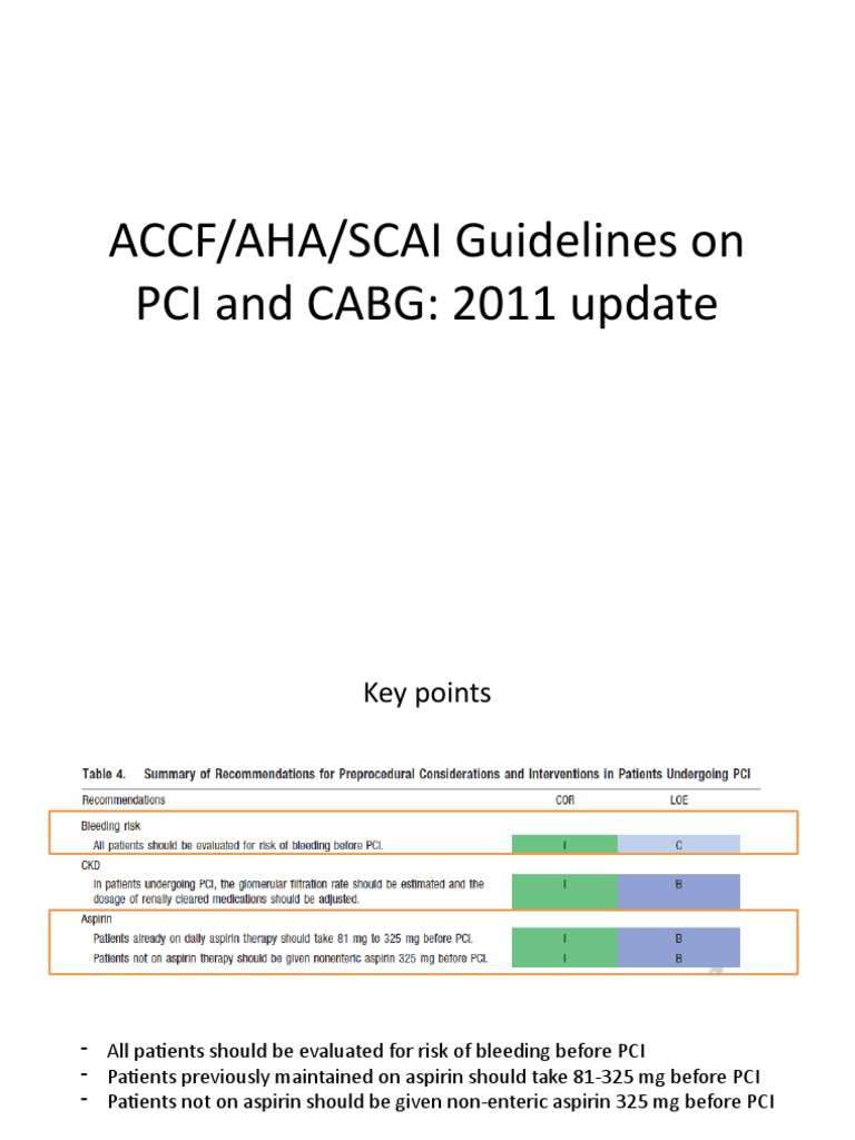 Lovenox Guidelines AHA 2011 | PDF | Percutaneous Coronary Intervention ...