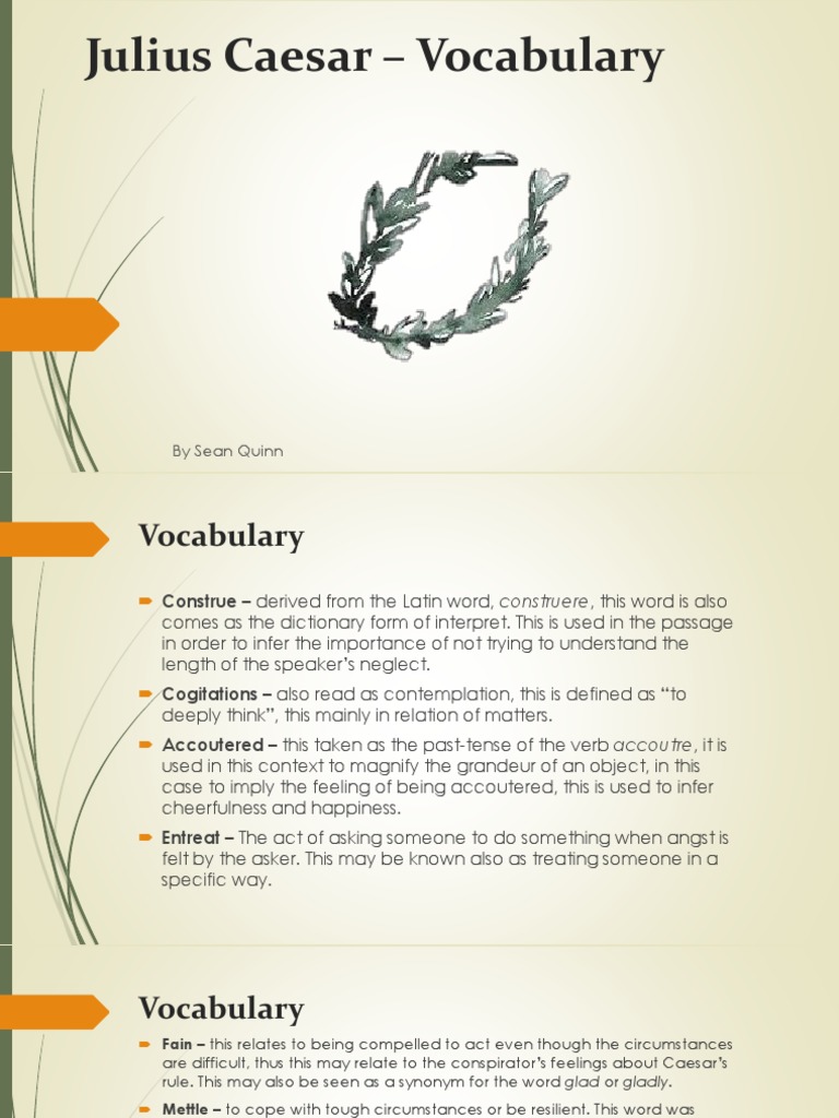 Julius Caesar - Vocabulary | PDF | Word | Cognitive Science